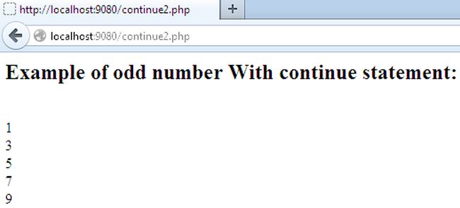 Continue and Break Statement in PHP
